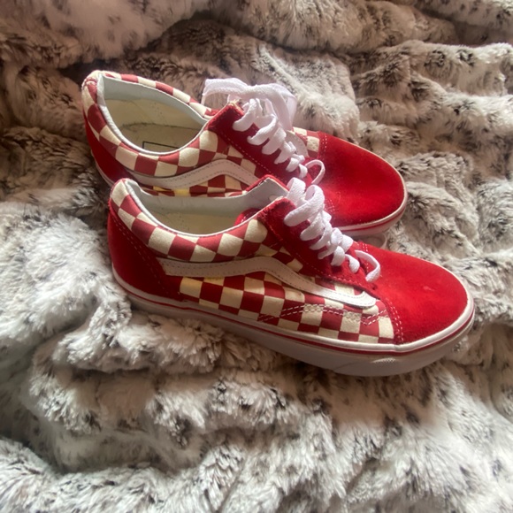 Vans | Shoes | Red Checkered Vans Like New | Poshmark